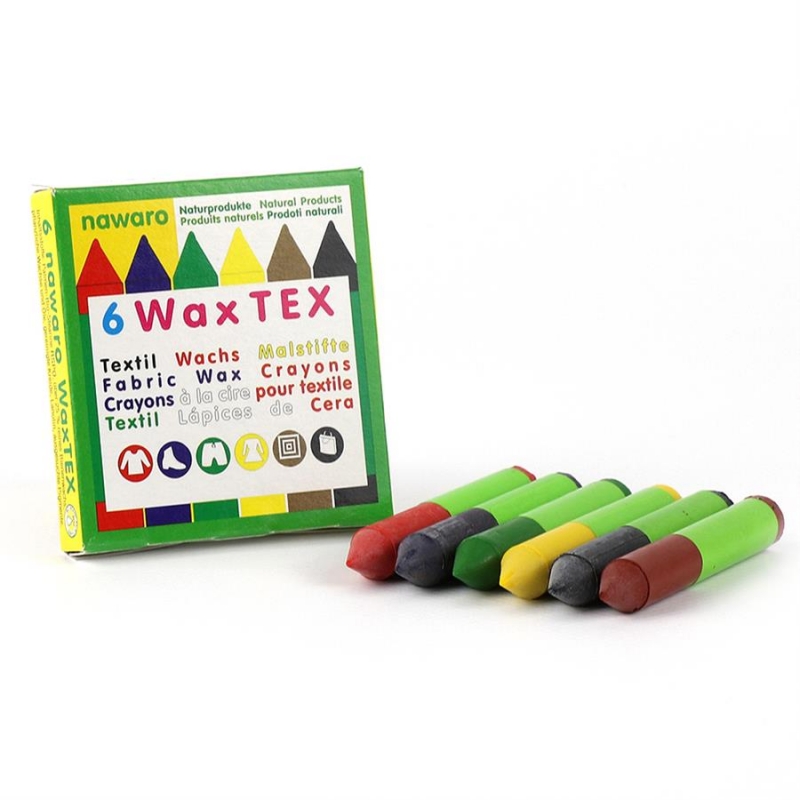 WAX Tex nawaro, textile wax crayons for ironing - 6 colors - oekoNORM